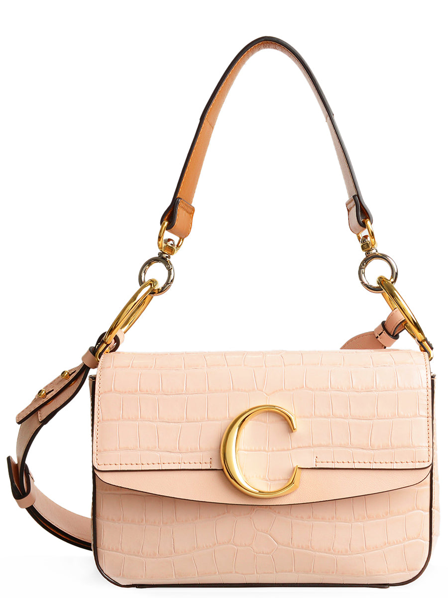 Small Chloé C Double Carry Bag in Cement Pink – COSETTE