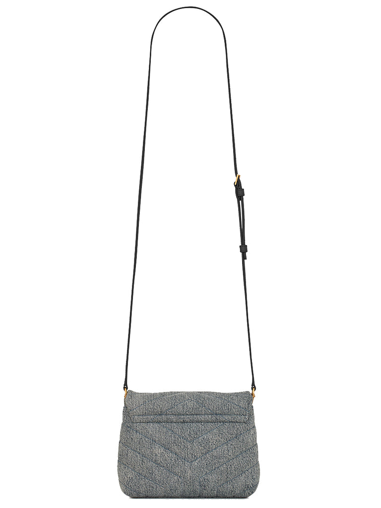 Lou Lou Toy Strap Bag in Matelasse 'Y' Denim and Smooth Leather – COSETTE